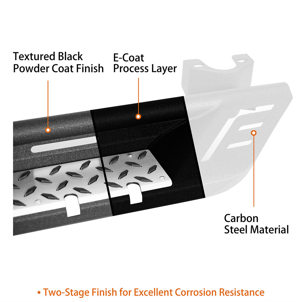 Tubular Side Step Running Boards Nerf Bars Fit 2007-2018 Jeep Wrangler ...