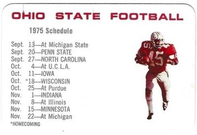 1975 OHIO STATE BUCKEYES FOOTBALL POCKET SCHEDULE (ARCHIE GRIFFIN | eBay