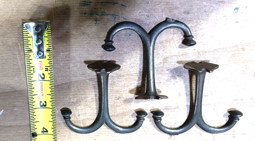 3 Matching Antique Vintage Cast Iron Under Mount School Locker Coat ...