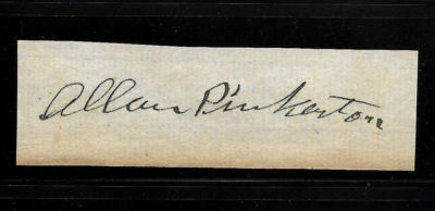 Allan Pinkerton Autograph Reprint On Genuine Original Period 1860s ...