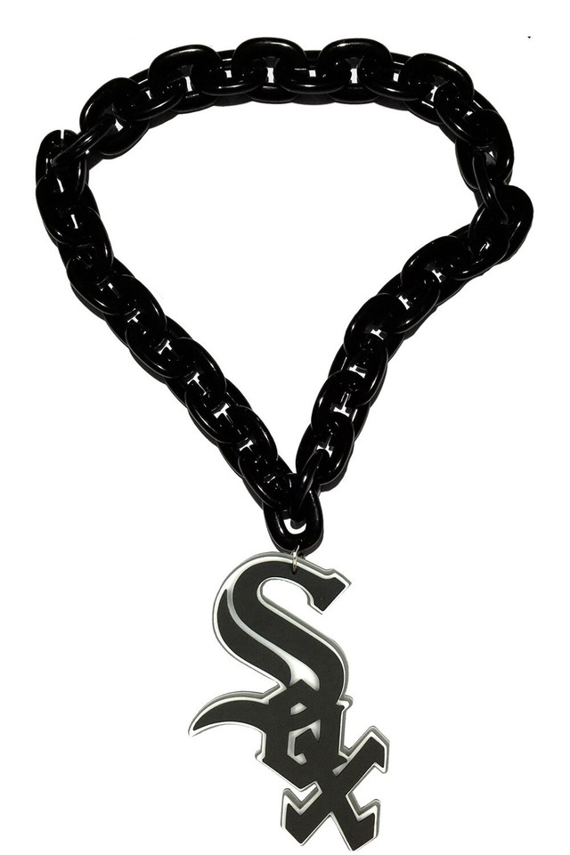 New MLB Chicago White Sox Black Fan Chain Necklace Foam | eBay