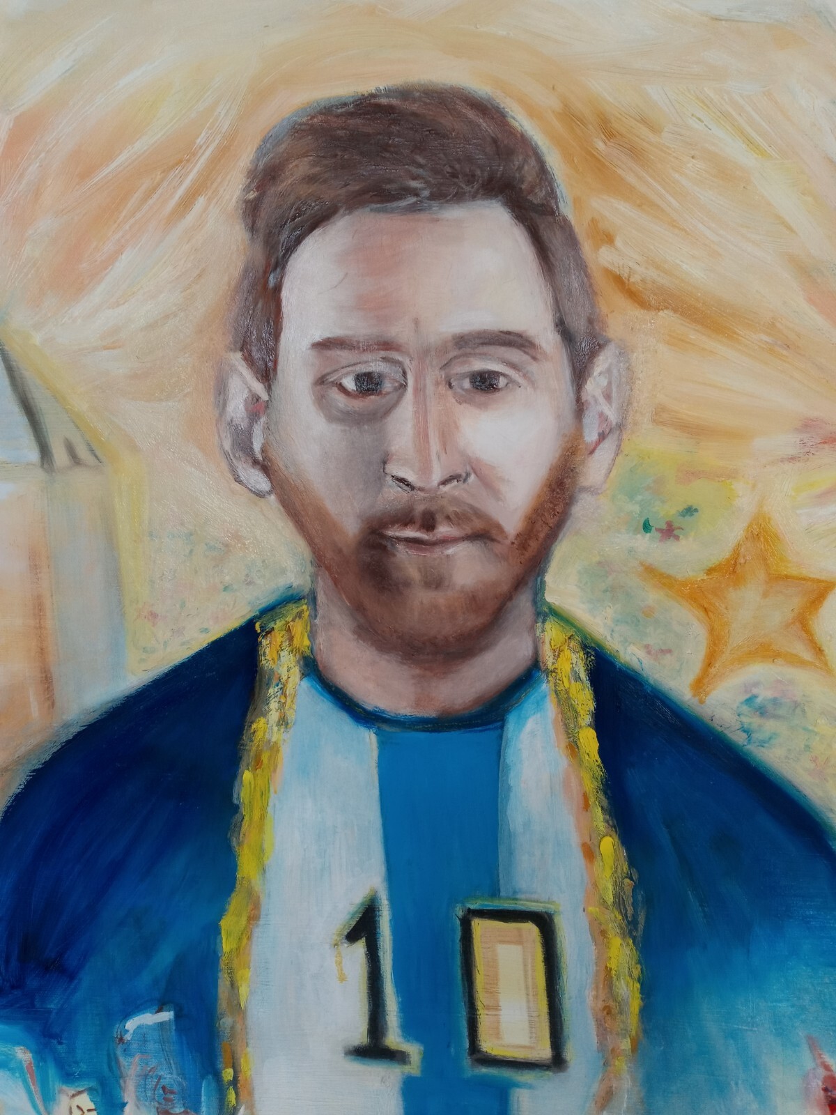 Lionel Messi Original Painting Portrait Handmade Retrato Argentina ...