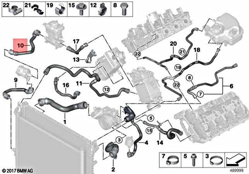 Genuine BMW G11 G12 G14 G15 G30 750i 750iX Hose Expansion Tank ...