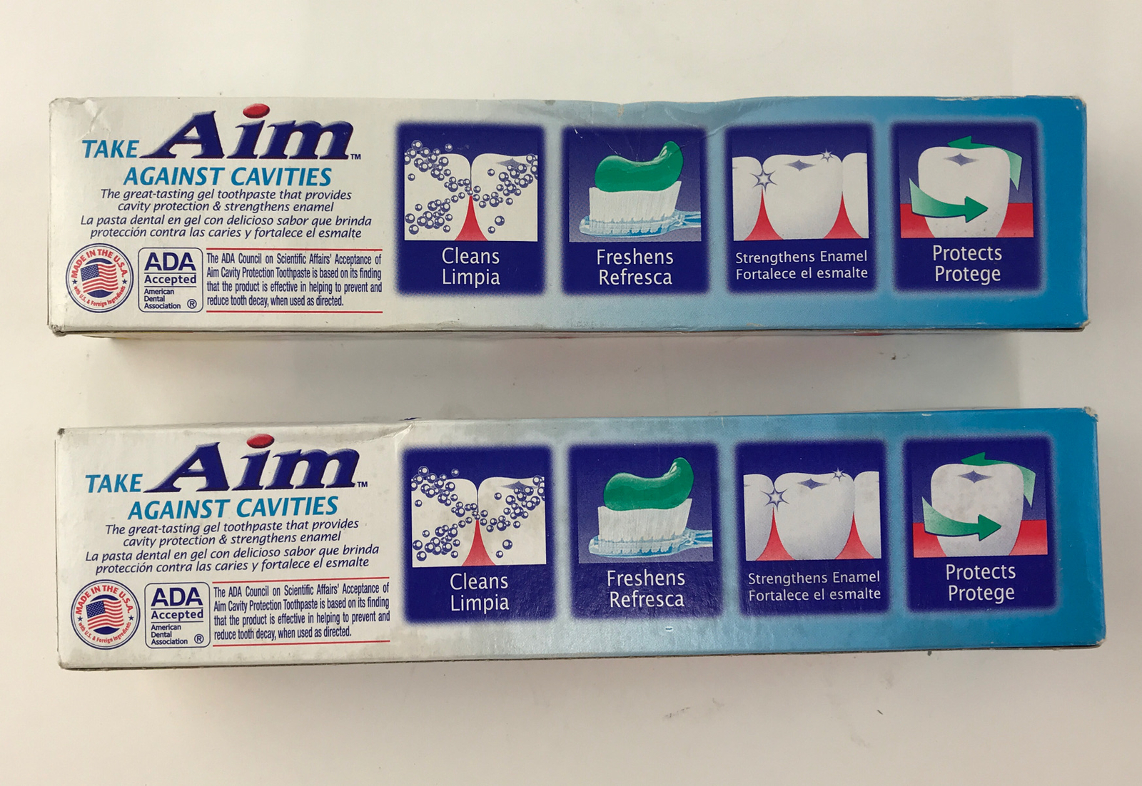 2 PK Aim Multi-Benefit Cavity Protection Gel Toothpaste, Ultra Mint 5. ...