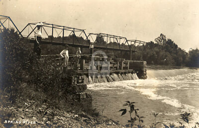 Spring River Bridge Baxter Springs Kansas 1908 RPPC Photo Postcard COPY ...