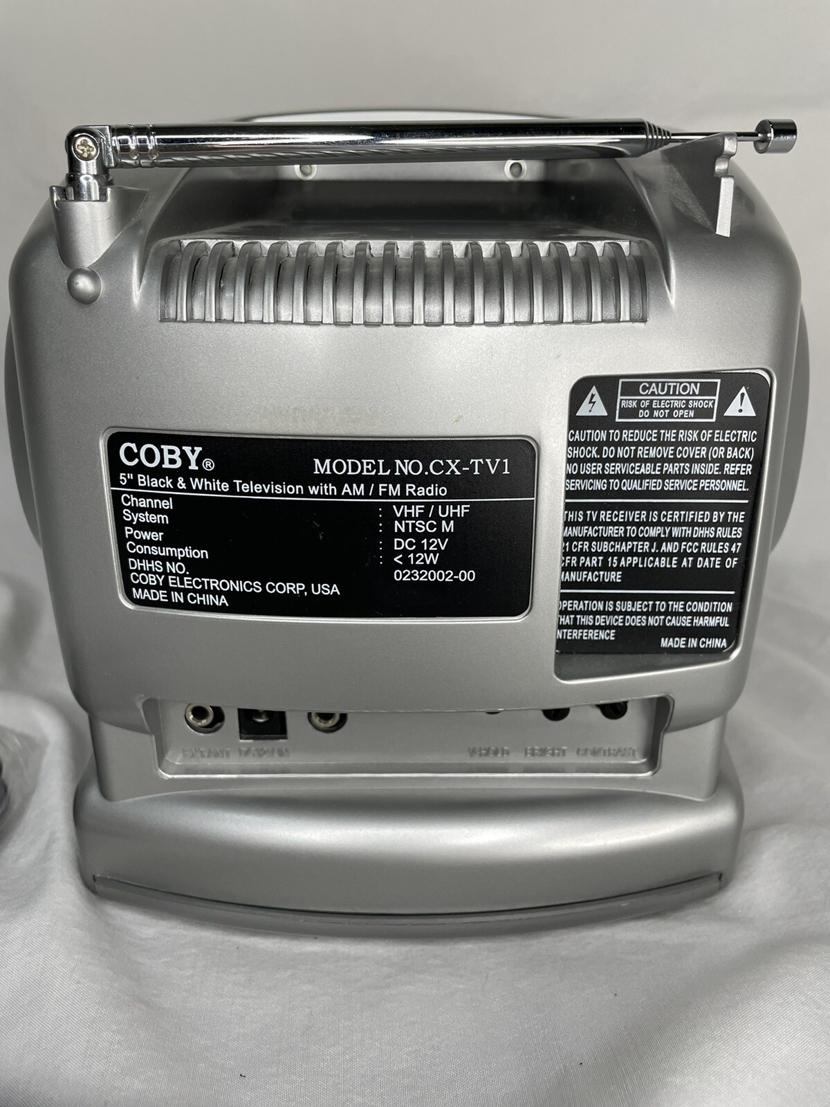Coby CX-TV1 Analog CRT Television AM/FM Radio 5” B/W Picture Tube ...