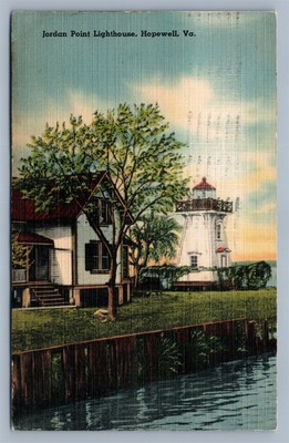 HOPEWELL VA JORDAN POINT LIGHTHOUSE VINTAGE POSTCARD | eBay