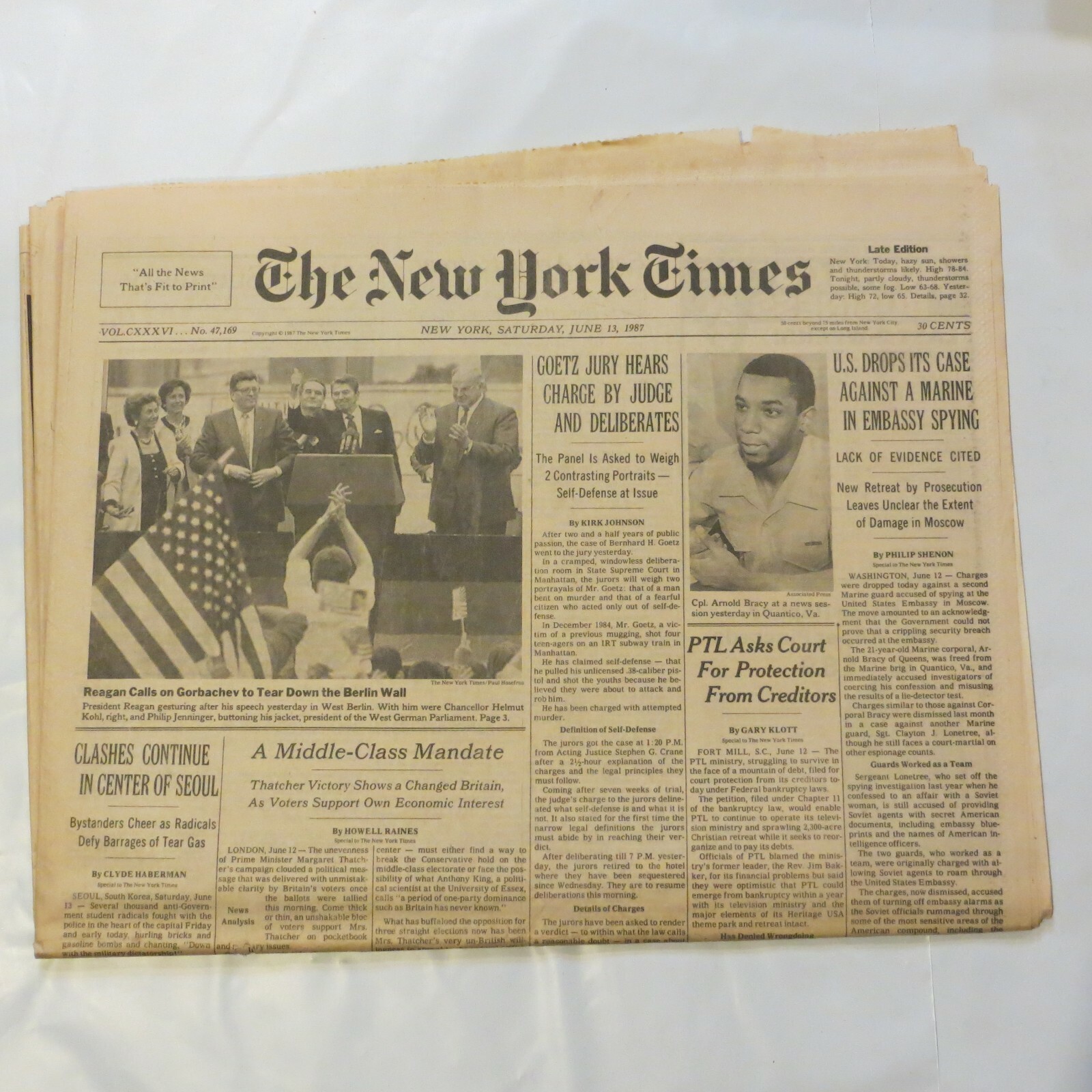 The New York Times June 13 1987 Goetz Marine Embassy Spying Reagan 28 ...