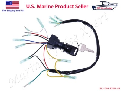 Ignition Switch Key Assy Yamaha Outboard Motor Control Box 703-82510-43 ...