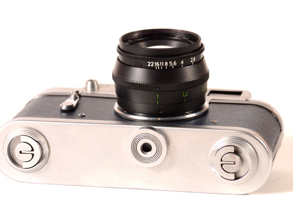 ZORKI-4k Dark Blue, Serviced CLA LEICA Film Camera JUPITER 8 2/50mm ...