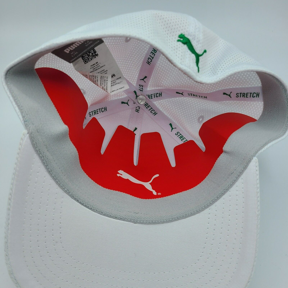 PUMA Men's Flex Fit Baseball Hat Cap Size L/XL White Red Green Puma ...