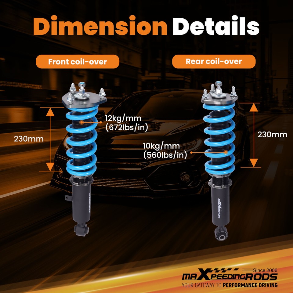 MaXpeedingrods Adjustable Coilovers Suspension For Lexus GS300 GS400 ...