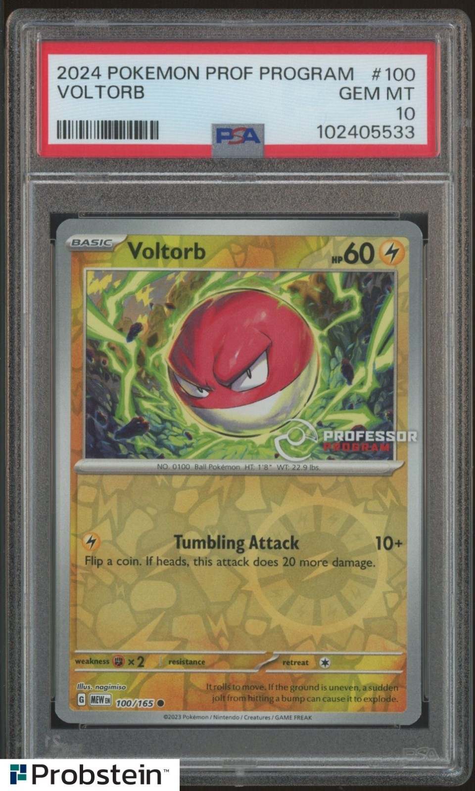 2024 Pokemon Professor Program #100 Voltorb PSA 10 GEM MINT POP 34 | eBay