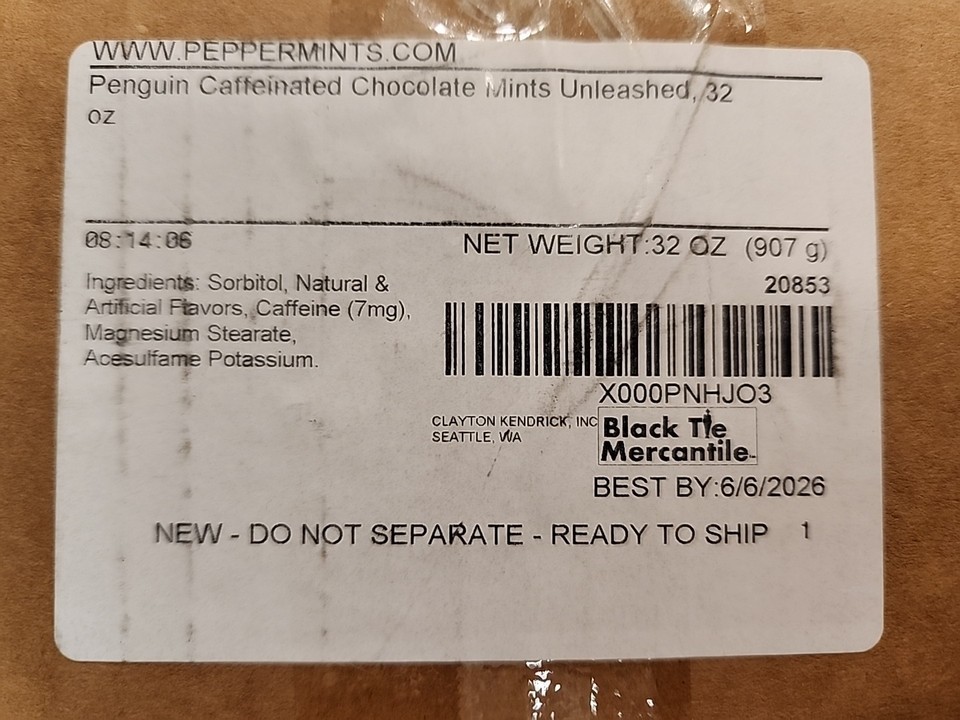 PENGUIN CAFFEINATED Chocolate Energy Mints Unleashed 32 oz. BAG | eBay