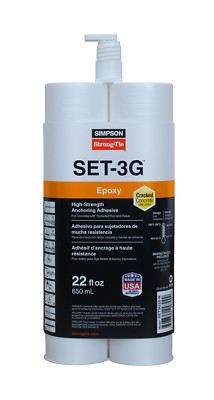 Simpson SET3G22-N SET-3G 22-oz. High-Strength Epoxy Adhesive w/ Nozzle ...