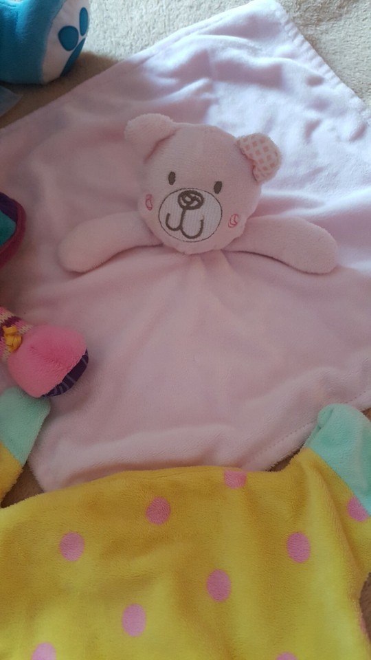 LAMAZE Doll VTECH Bear LITTLE TIKES Elephant x4 Comfy Blanket Activity ...