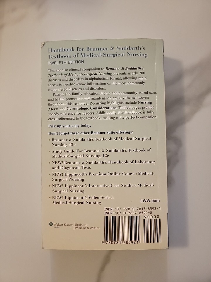 Handbook for Brunner and Suddarth's Textbook of Medical-Surgical ...