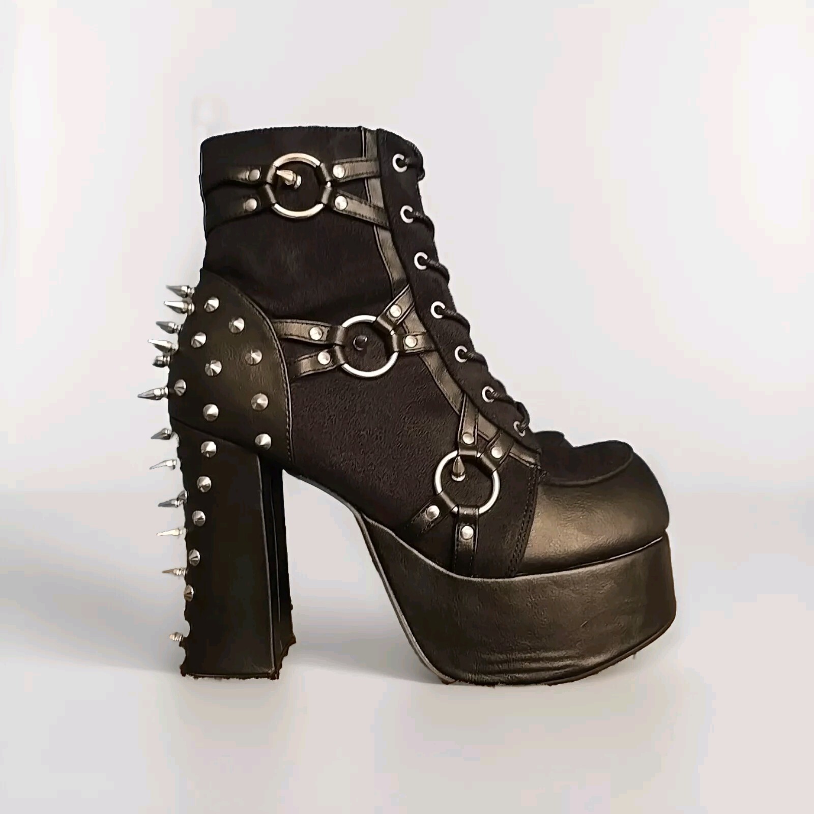 DEMONIA CHARADE-100 Women's 4'' Heel Platform Black L… - Gem
