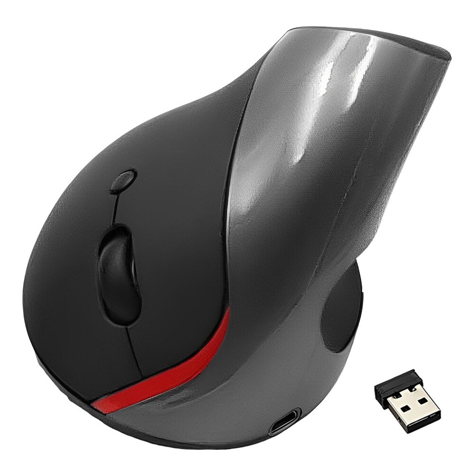2.4G Vertical Wireless Mouse Rechargeable Ergonomic Mouse w/ USB ...