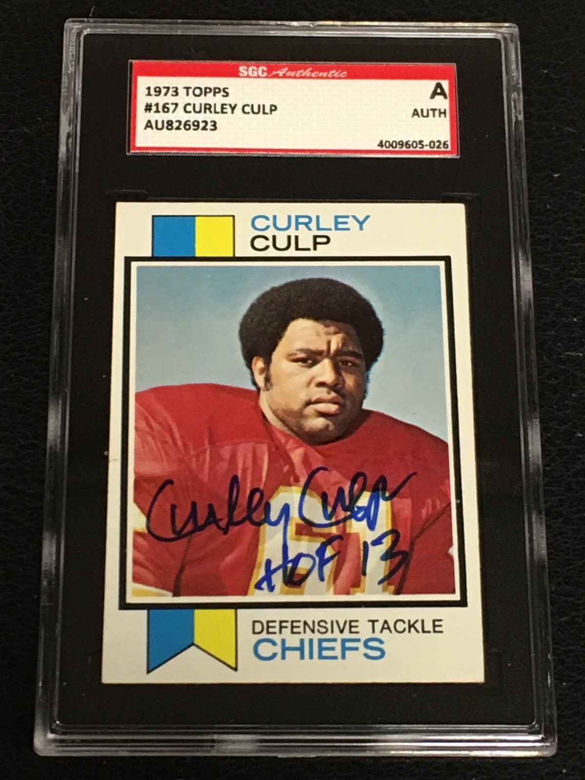 HOF CURLEY CULP 1973 TOPPS ROOKIE SIGNED AUTOGRAPHED CARD #167 SGC ...