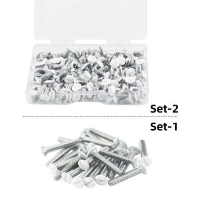 Wall Plate Screws 6-32 Thread White Outlet Screws Light Electrical ...