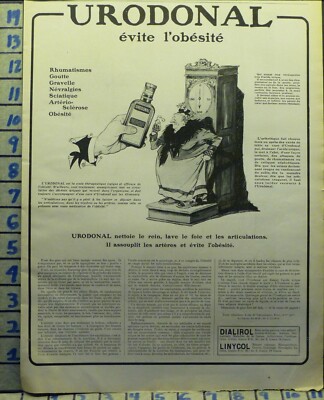 1921 URODONAL CURE QUACK MEDICINE MEDICAL GOUT REMEDY DISEASE HEALTH AD ...