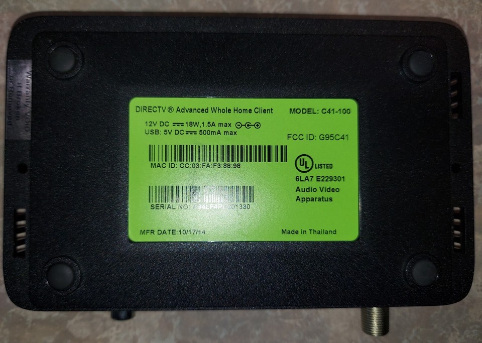 Direct TV C41-100 Genie Mini with Power Supply & Remote Cable Box ...