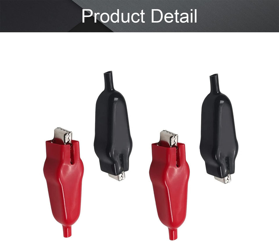4Pcs Insulated Alligator Clips 20A Electric Test Clamp Alligator ...