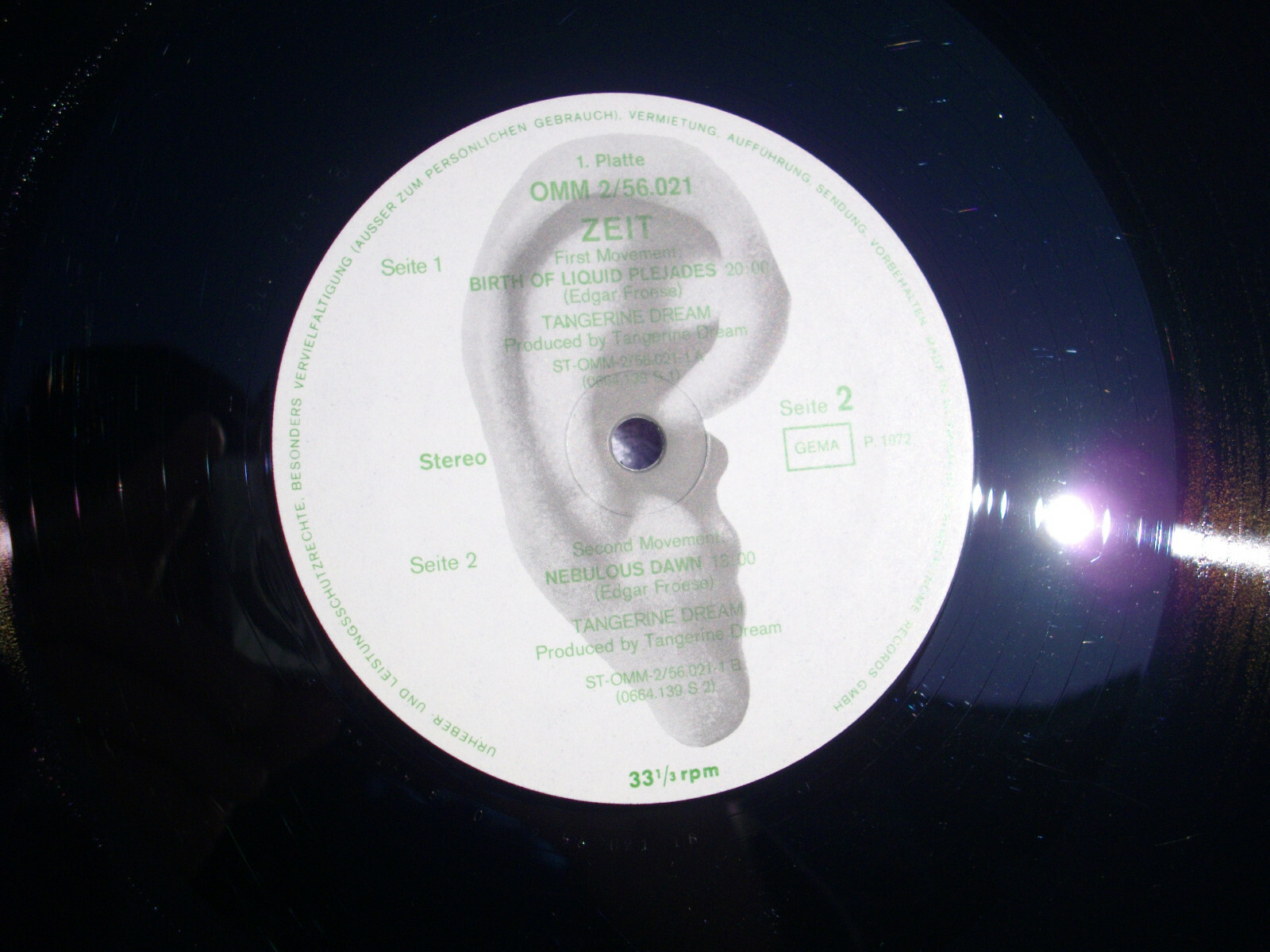 Tangerine Dream ‎– Zeit Label: Ohr ‎– OMM 2/56021, LP, Album,Germany ...