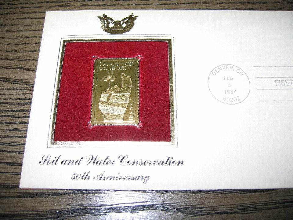 SOIL WATER CONSERVATION 50th Anniversary Gold GOLDEN Cover Replica ...