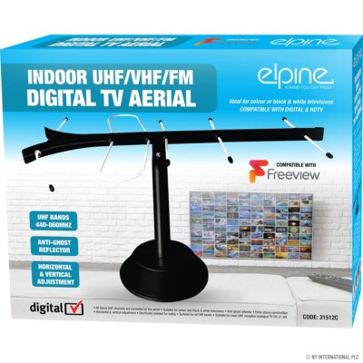 Portable TV Antenna Indoor Outdoor Digital HD Freeview Aerial Ariel ...