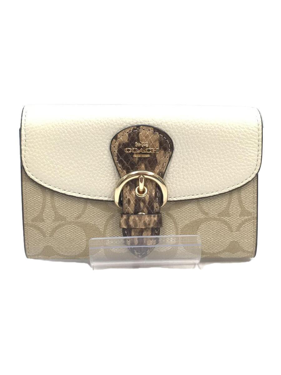COACH Signature Cleo Bi-Fold Wallet PVC Beige Women's… - Gem