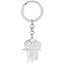Stainless Steel Silver Plated Cute Jellyfish Keychains Key Ring Sea ...