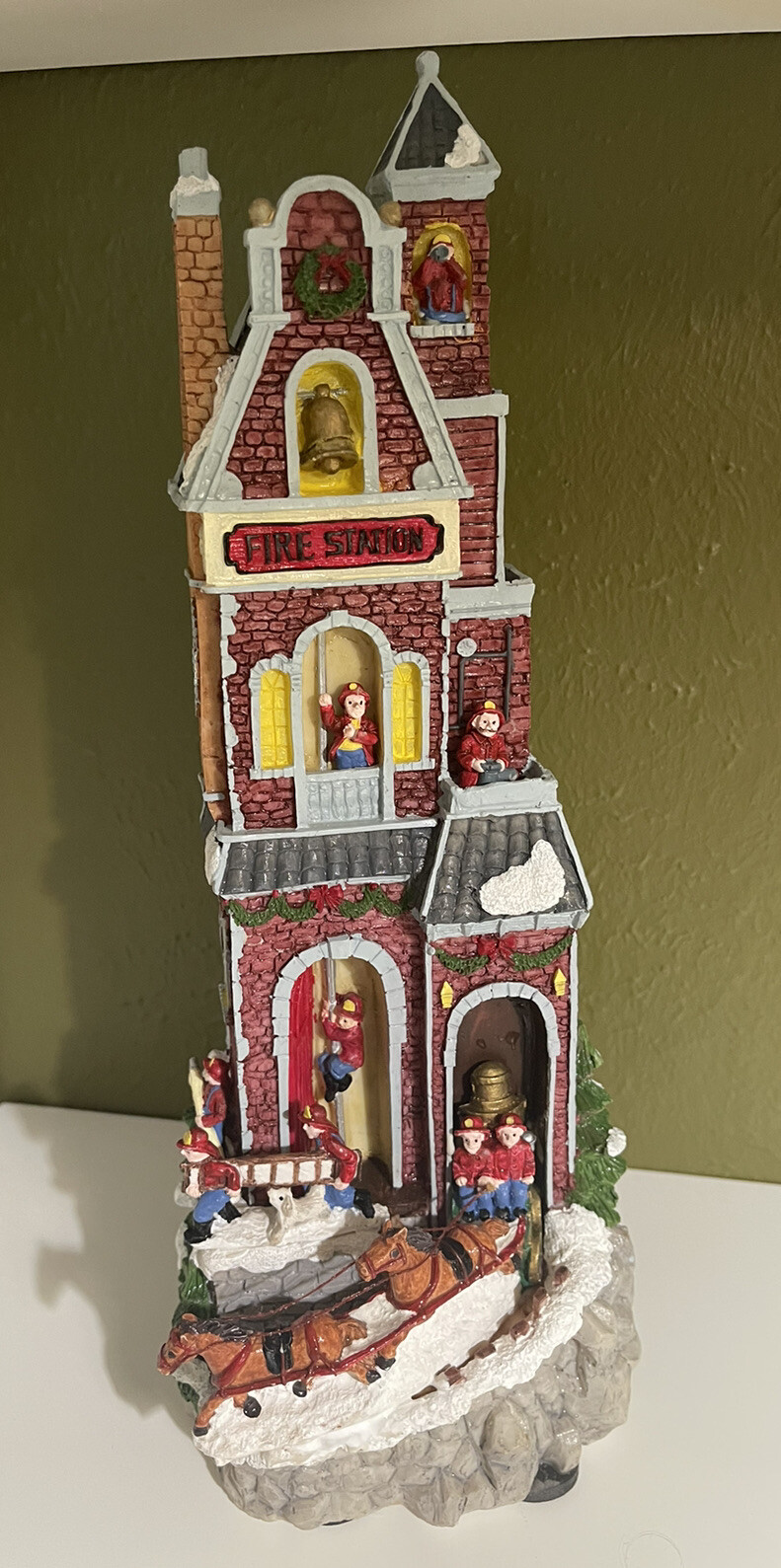 Vintage Fire station Horse drawn Fire Truck Collectibles Firehouse ...