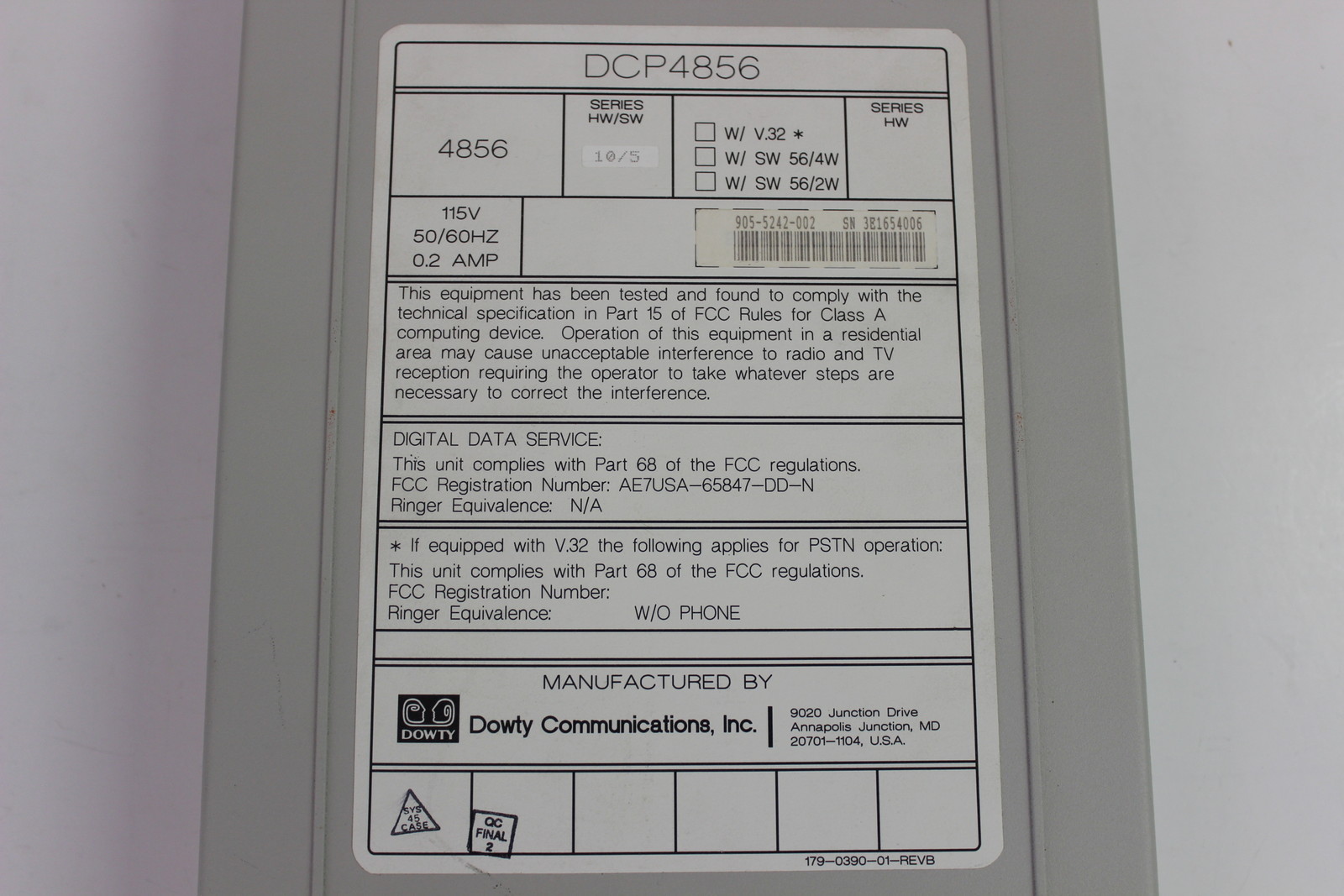 CRAY DCP4856 MULTI-RATE CSU/DSU SERIES HW/SW 10/5 *NO AC ADAPTER* WITH ...