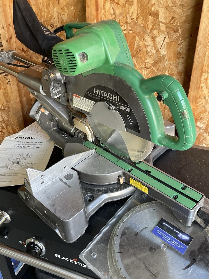 Hitachi c10fsh Miter Saw, Manual, Extra Saw Blades! | eBay