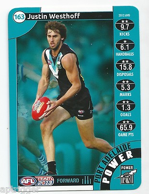 2013 Teamcoach (163) Justin WESTHOFF Port Adelaide | eBay Australia