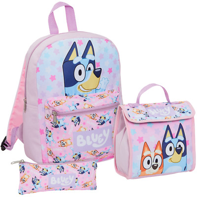 Bluey Backpack + Lunch Bag + Pencil Case Girls 3 Piece Bluey School Bag ...