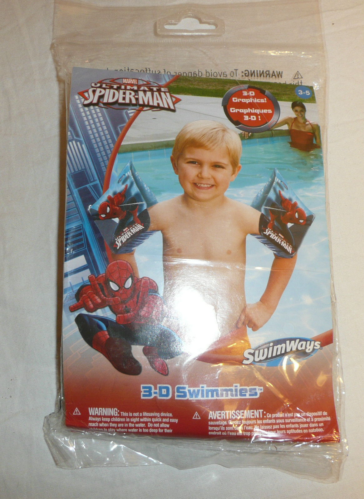 Spiderman 3-D Arm Inflatable Floaties Swim Pool Summer Float Beach ...