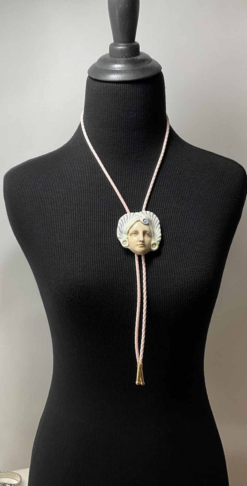 Tacoma Art Pottery Signed TAP Face Bolo Pendant David Keyes Art Nouveau ...