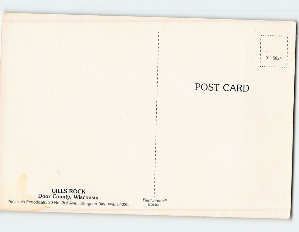 Postcard Fishermans Wharf Gills Rock Wisconsin USA | eBay