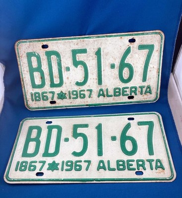 1967 ALBERTA LICENSE PLATE - PAIR - BD-51-67 | eBay