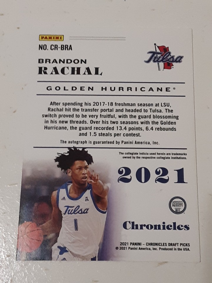 Brandon Rachal Brooklyn Nets 2021 Panini Chronicles Certified Autograph ...