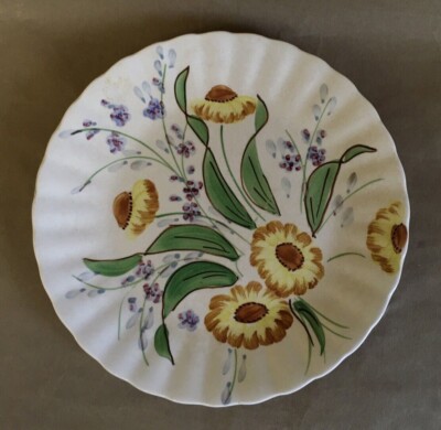 Vintage Blue Ridge Hand Painted Platter Yellow and Purple Floral Dasiy ...