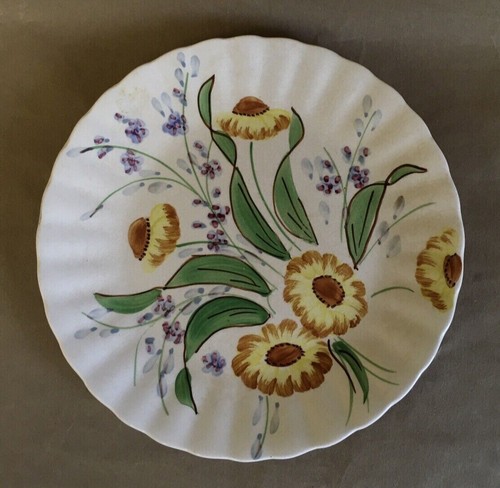 Vintage Blue Ridge Hand Painted Platter Yellow and Purple Floral Dasiy ...