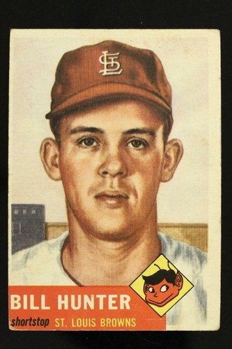 Vintage 1953 Baseball Card TOPPS #166 Bill Hunter Shortstop St Louis ...