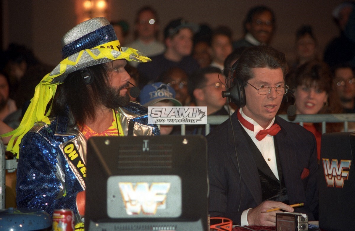 VINCE M,cMAHON & RANDY SAVAGE VINTAGE 8x10 COLOR PHOTO ROH ECW WWE NXT ...
