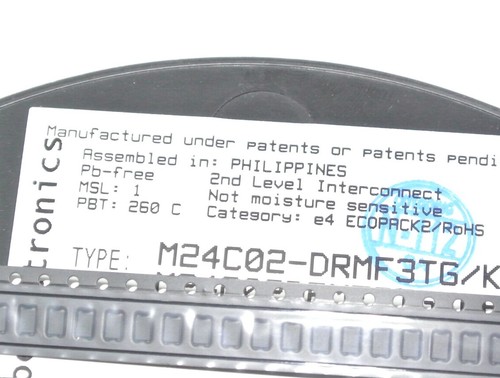 M24C02-DRMF3TG STM EEPROM Serial-I2C 2K-bit 256x8 2.5V/3.3V/5V 8-Pin ...