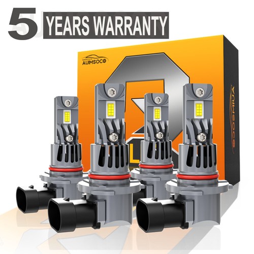 9006 9005 Super Bright LED Headlights Kit Bulbs 10000K White High Low ...