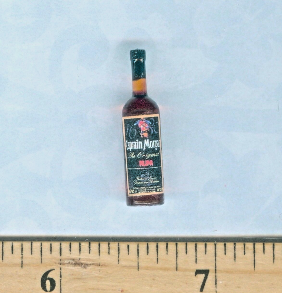 Dollhouse Miniature Size Dark Rum Bottle # CM | eBay